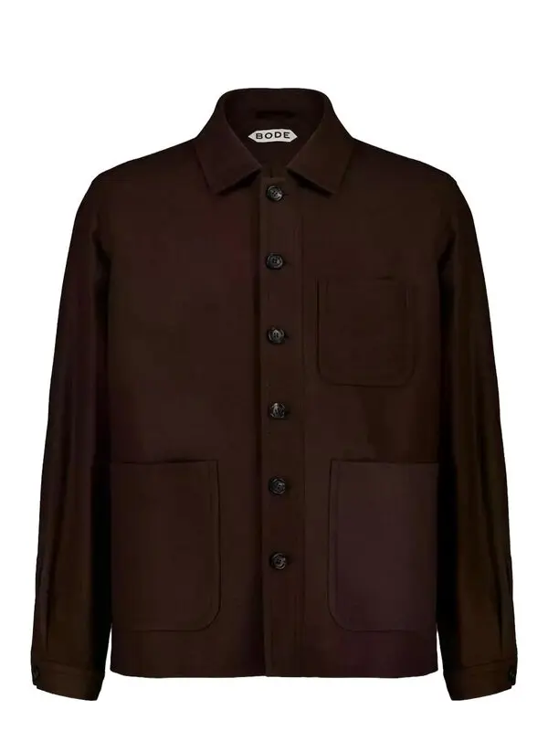 BODE Bramble Franck Wool Overshirt - Brown