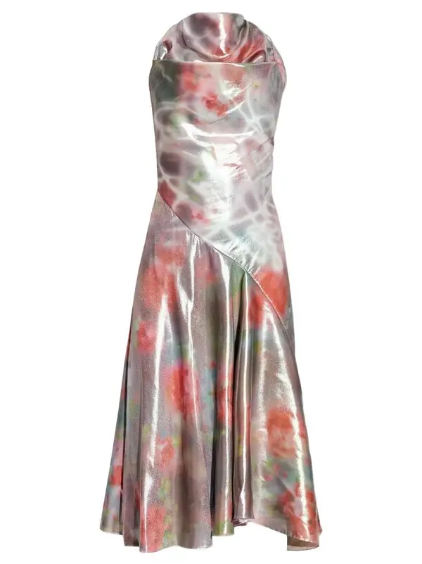 Diesel Floral Print Midi Dress - Silver