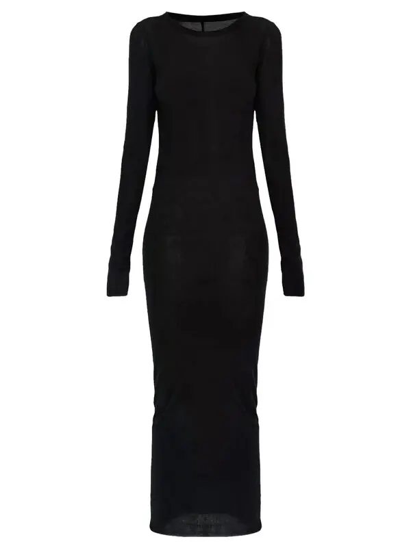 Rick Owens Long-sleeve Midi Dress - Black