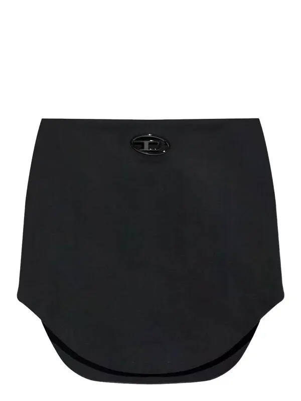 DIESEL® Logo-appliqué Skirt - Black