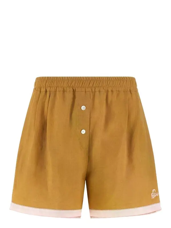Marni Elastic Waistband Button Shorts - Brown