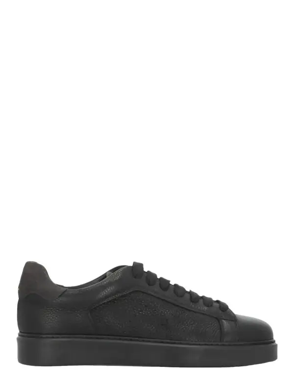 DOUCAL'S Leather Low-top Sneakers - Black