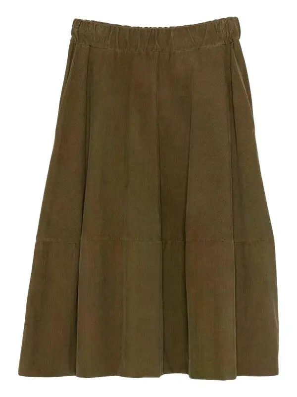 Labo.art Corduroy Elasticated-waist Skirt - Green