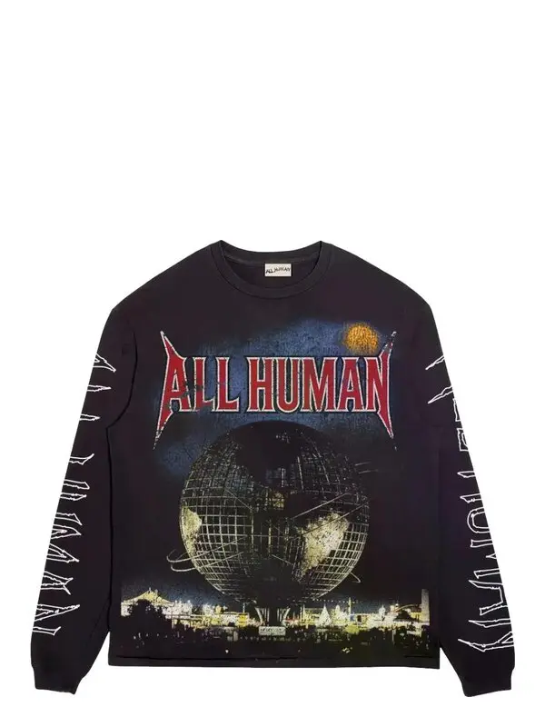 ALL HUMAN Worlds Fair Graphic Long-sleeve T-shirt - Black