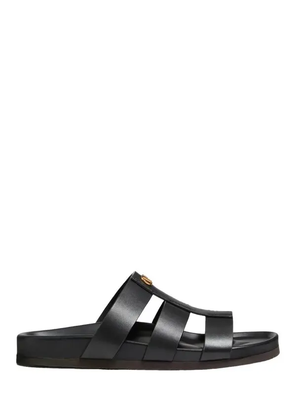 Valentino Garavani Studshield Leather Sandals - Black