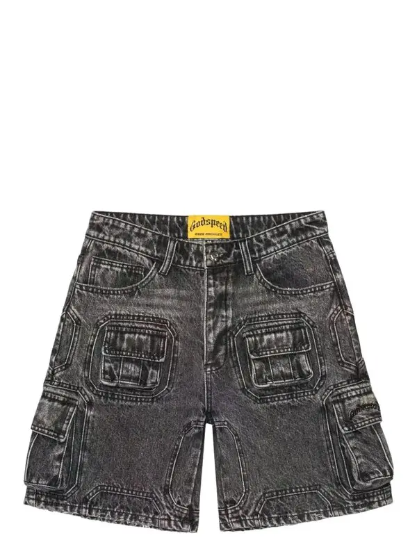 GODSPEED Octagon Cargo Denim Shorts - Grey