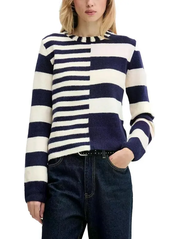 Desigual Striped Pullover Sweater - Blue