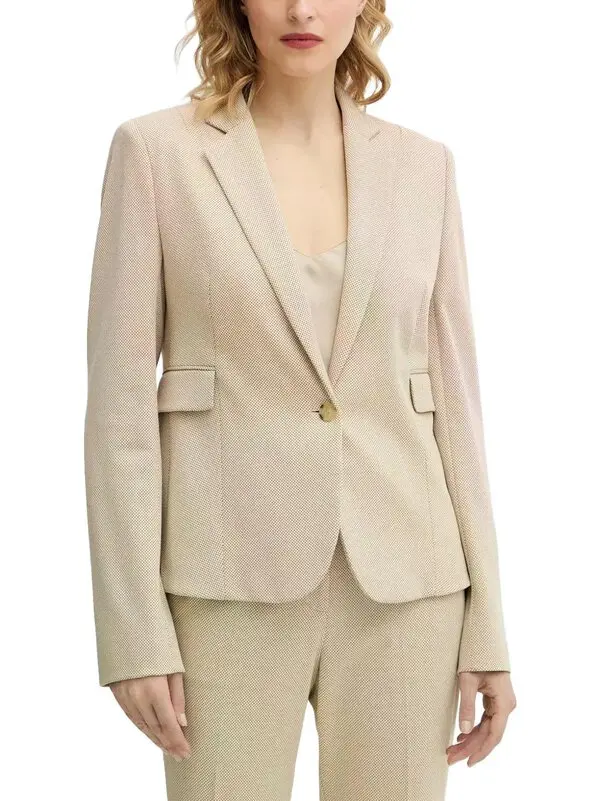 BOSS Textured Single-breasted Blazer - Neutrals