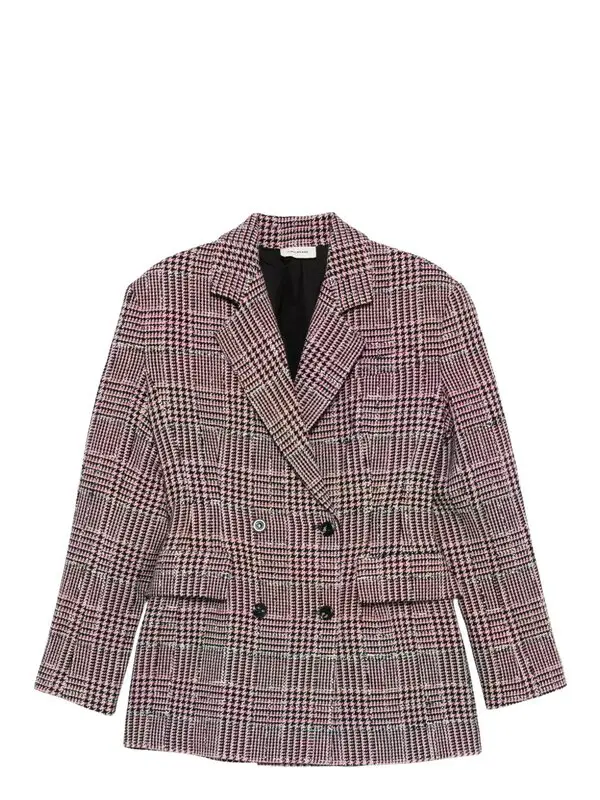 A.M.G. Double-breasted Check-pattern Blazer - Pink