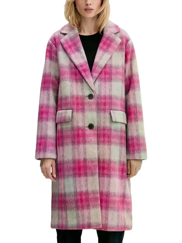 Desigual Checked Coat - Pink