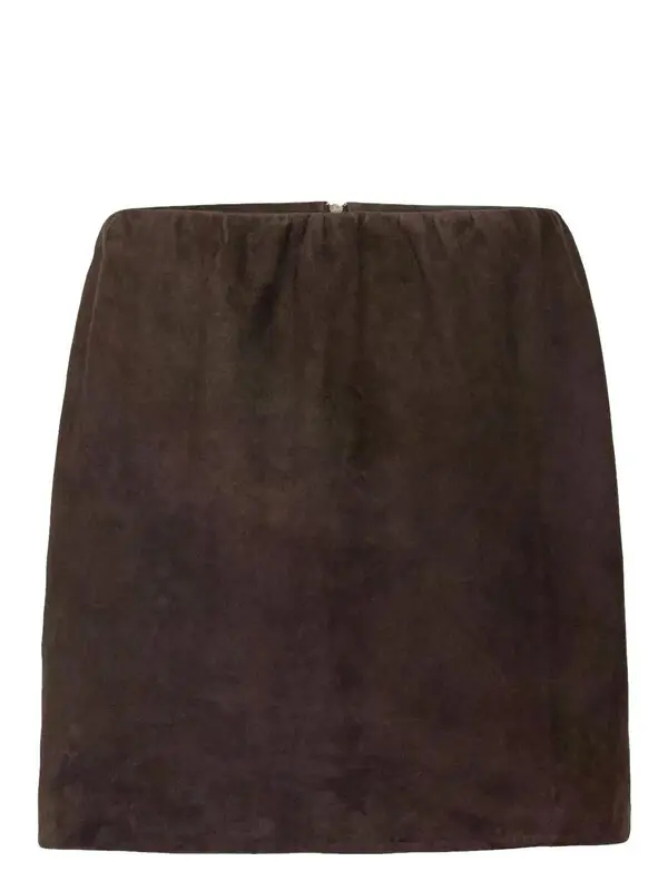 Remain Birger Christensen Suede Mini Skirt - Brown