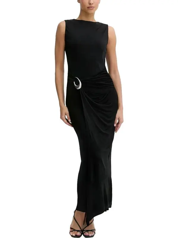 Hugo Ring-detail Maxi Dress - Black