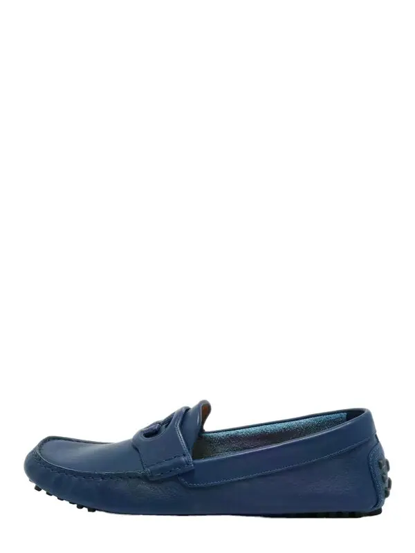 Gucci Interlocking-g Leather Loafers - Blue