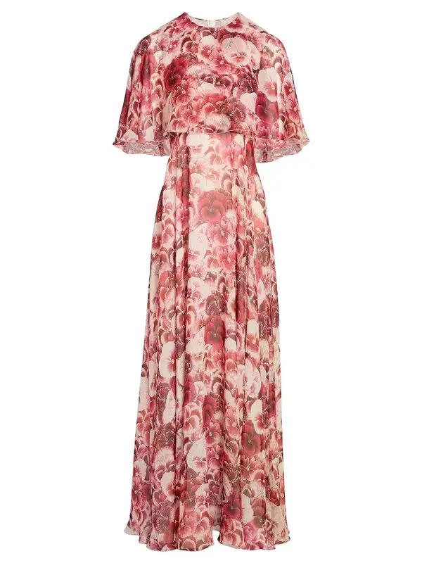 Giambattista Valli Floral Print Maxi Dress - Red