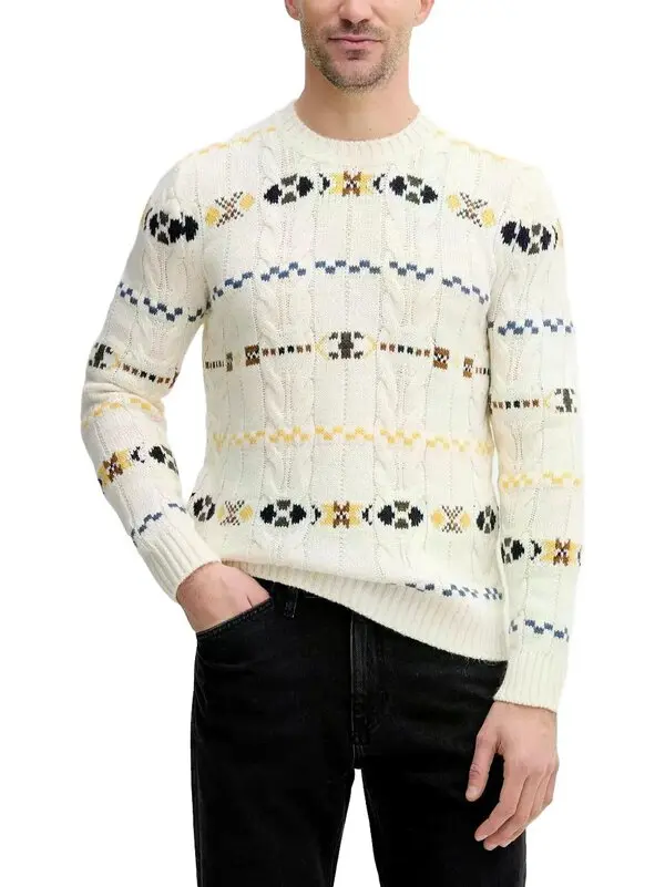 BENETTON Cable-knit Pattern Sweater - Neutrals