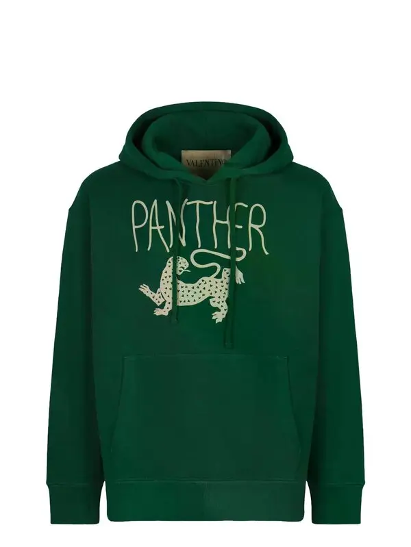 Valentino Garavani Graphic-print Hoodie - Green