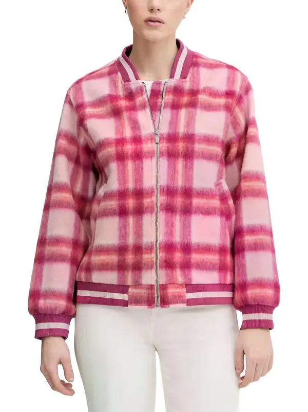 BENETTON Checked Zip Jacket - Pink