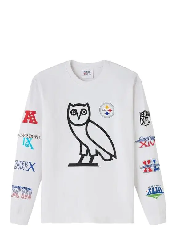 OVO X Nfl Pittsburgh Steelers Long Sleeve T-shirt - White