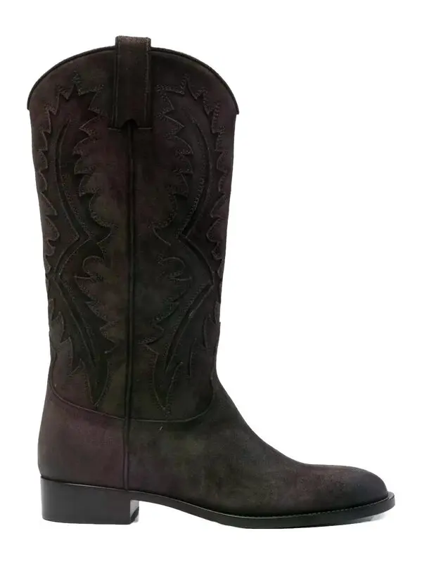 Sartore Suede Appliqué Boots - Brown