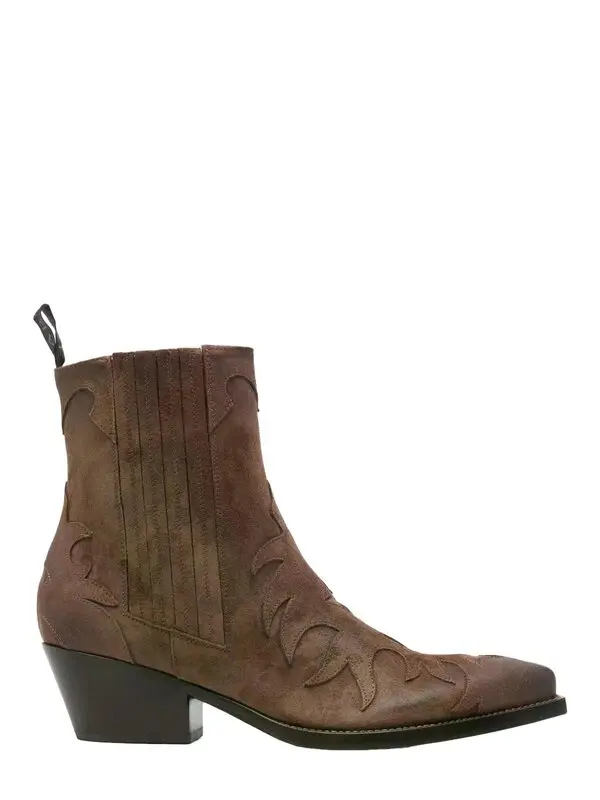 Sartore Embroidered Boots - Brown