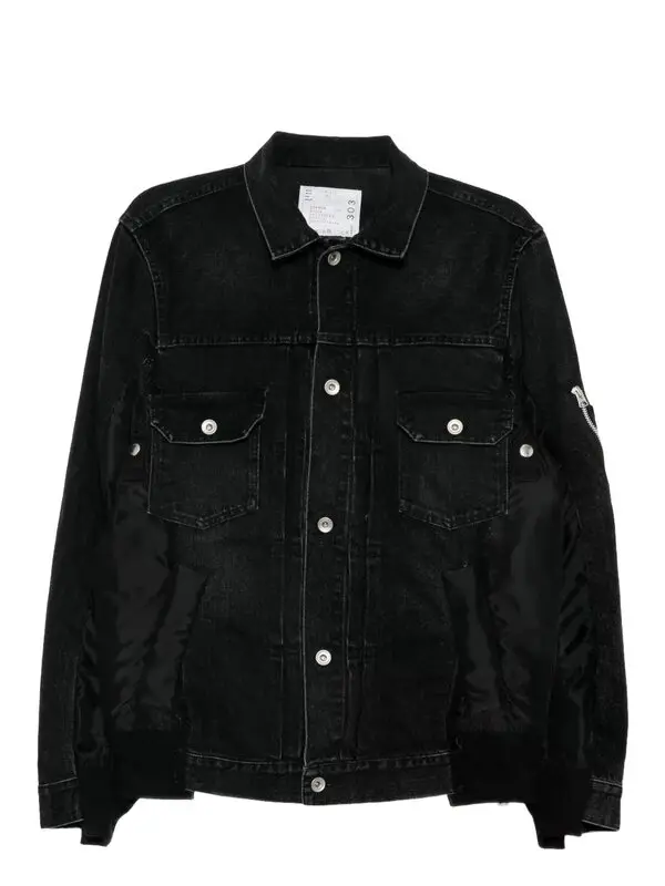 Sacai Mixed Media Jacket - Black