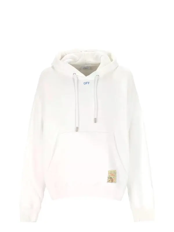 Off-White Hooded Sweatshirt With Graphic Print - White