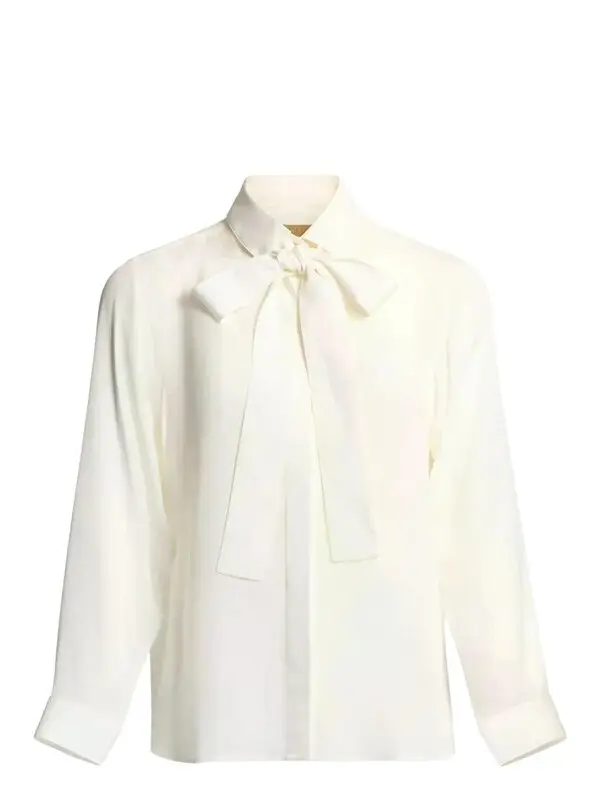 Elie Saab Bow-detail Silk Shirt - White
