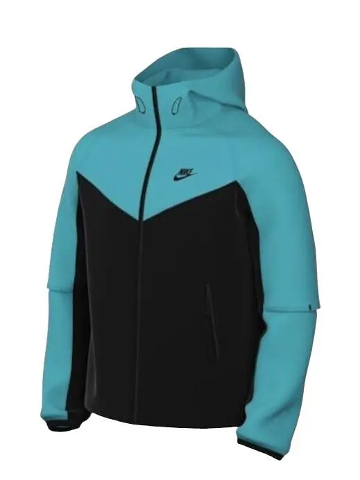 Nike Sportswear Tech Fleece Woven Full Zip Hoodie - Black/dusty Cactus