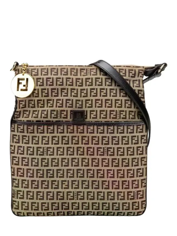 Fendi Zucchino Canvas Crossbody Bag - Brown
