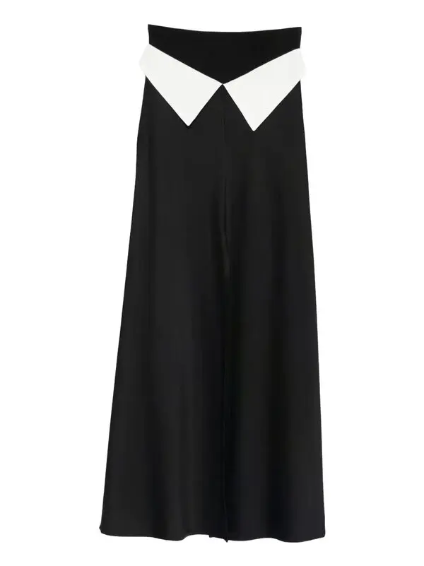A.M.G. Contrast-detail Maxi Skirt - Black