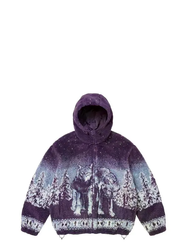 Supreme Reversible Hooded Fleece Jacket - Purple