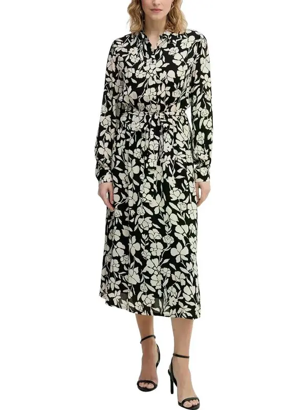 BENETTON Floral-print Midi Dress - Black