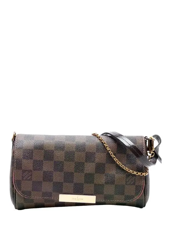 LOUIS VUITTON 2016 Damier Ebene Favorite Pm Satchel - Brown