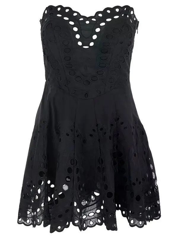 Charo Ruiz Ibiza Embroidered Mini Dress - Black