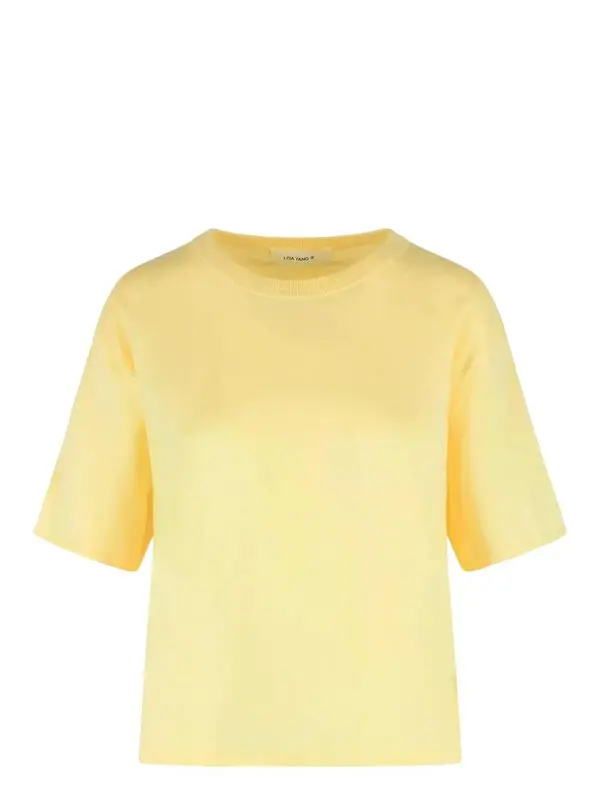 LISA YANG Ribbed Dropped-shoulder T-shirt - Yellow