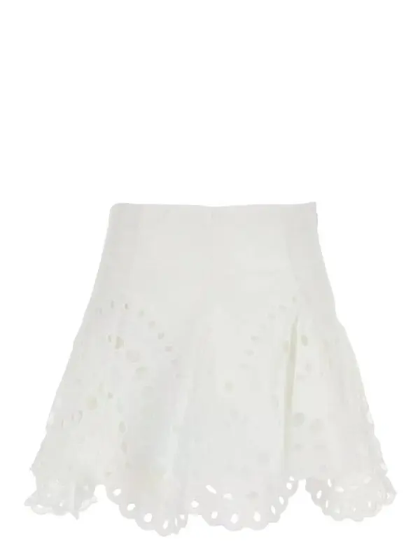 Charo Ruiz Ibiza Sail Eyelet Skirt - White
