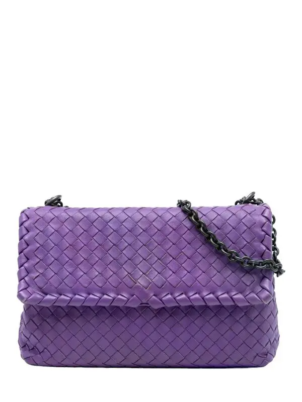 Bottega Veneta Medium Nappa Intrecciato Olimpia Shoulder Bag - Purple