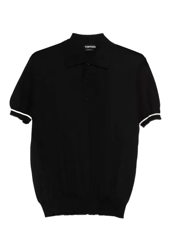 TOM FORD Contrast-trim Polo Shirt - Black