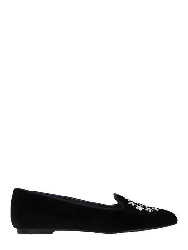CastaÑer Floral-embroidery Loafers - Black