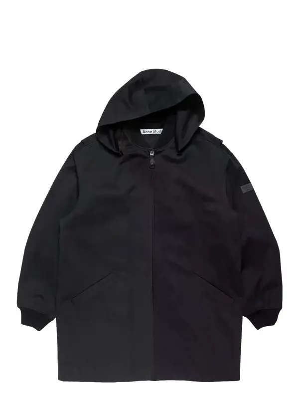 Acne Studios Zip-up Hooded Coat - Black