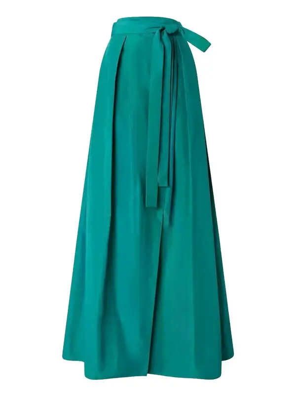 Pinko Tie-waist Pleated Maxi Skirt - Green
