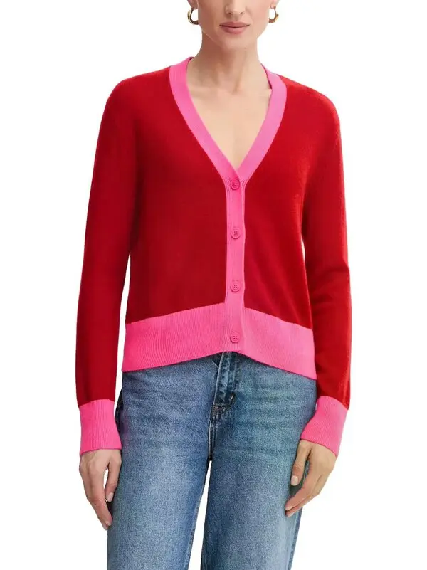 From Future V-neck Button Cardigan - Red