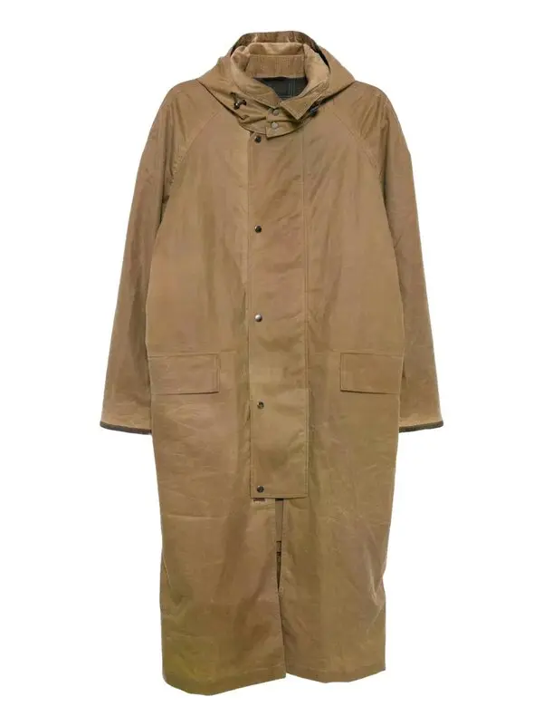 N.peal Hooded Wax Riding Coat - Brown