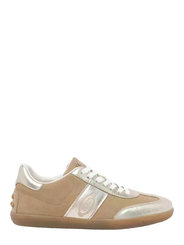 TOD'S Tab Logo Suede Sneakers - Neutrals