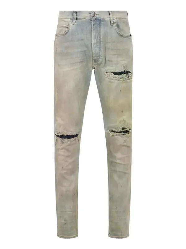 Amiri Distressed Skinny Jeans - Neutrals