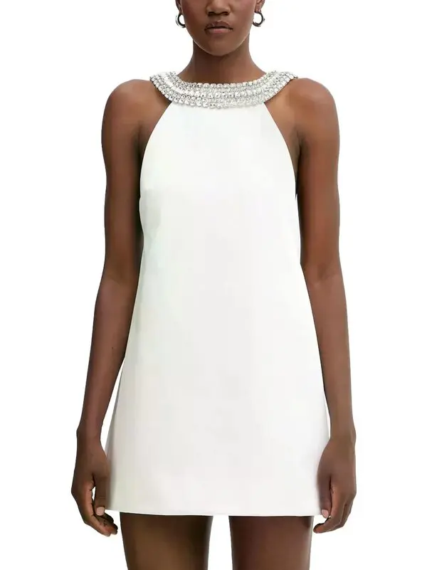 Retrofete Kenai Embellished-neck Mini Dress - White