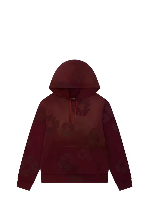 DENIM TEARS Wreath Motif Drawstring Hoodie - Red