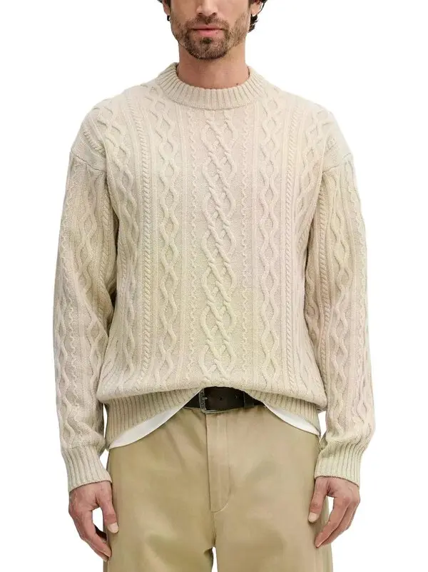 BOSS Cable-knit Crew-neck Sweater - Neutrals