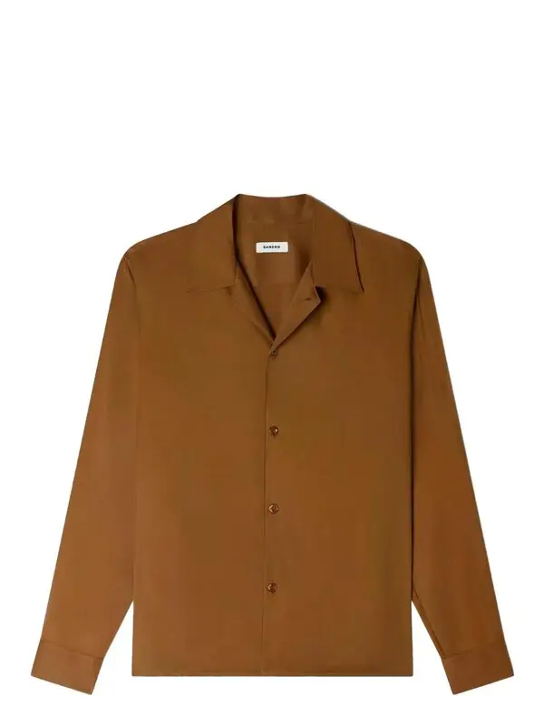 Sandro Buttoned Collared Shirt - Brown