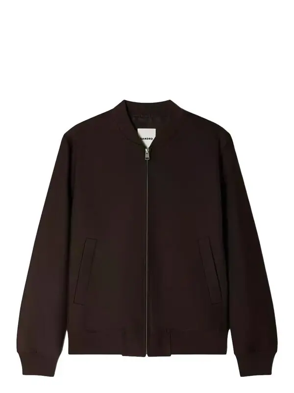 Sandro Zip-up Virgin Wool Jacket - Brown